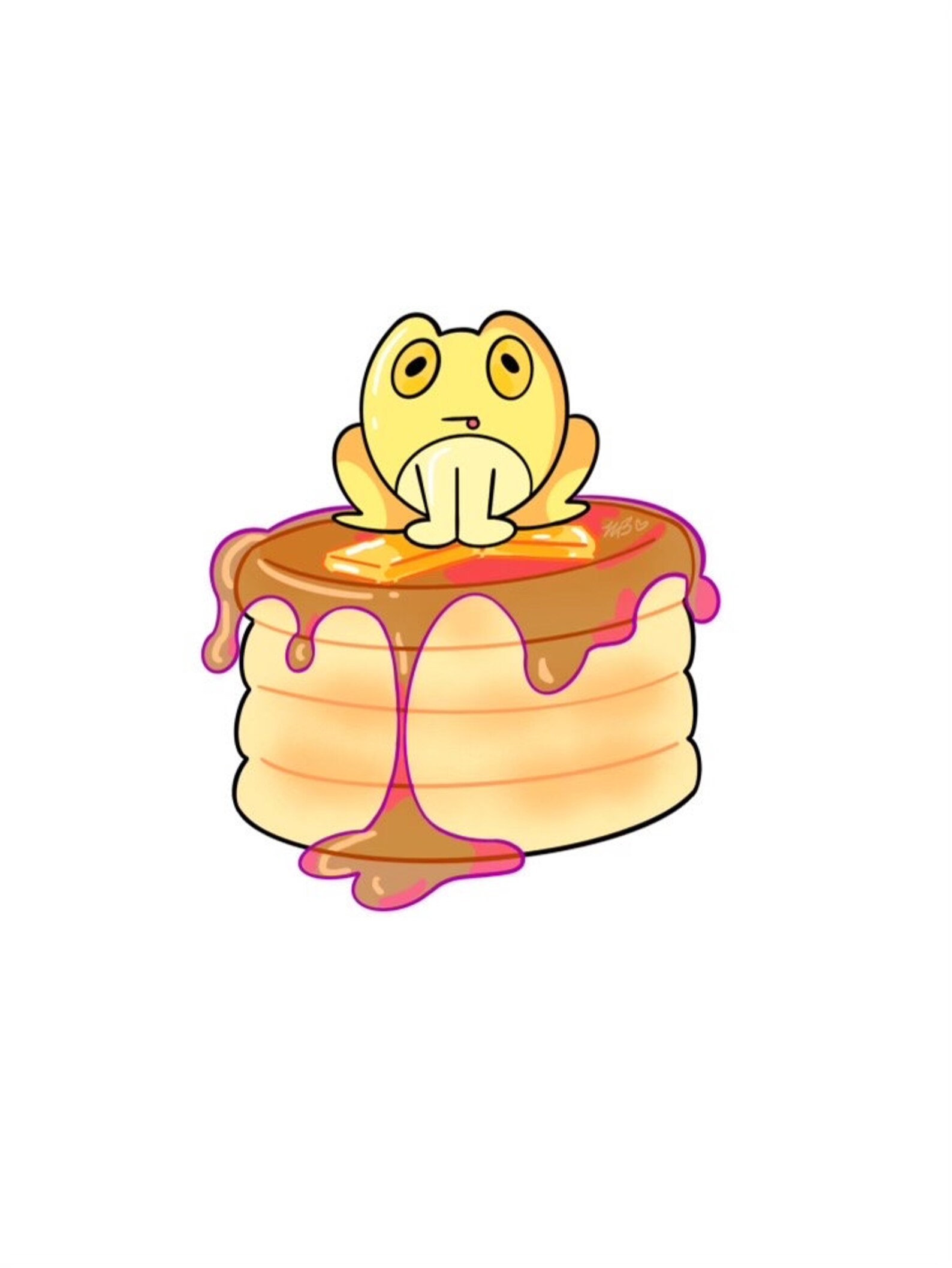 Cute Aesthetic Pancake Frog Vinyl Sticker - Etsy