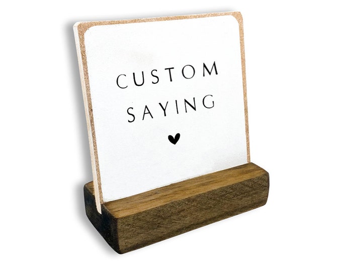 Custom Small Wood Tabletop Signs, Personalize Small Shelf Decor, Small ...