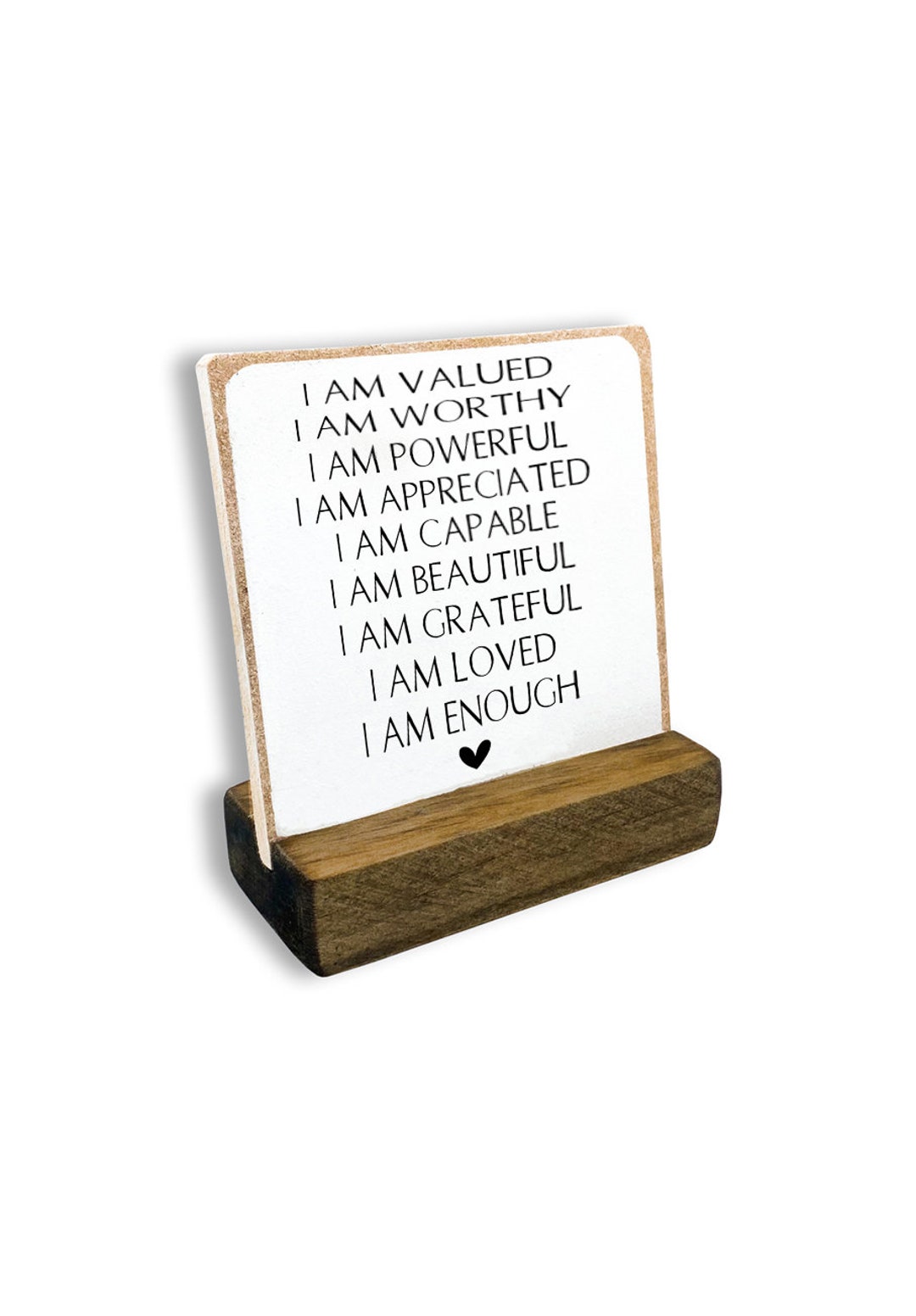 Positive Affirmations Mini Sign With Quote, I Am Enough, Affirmations ...