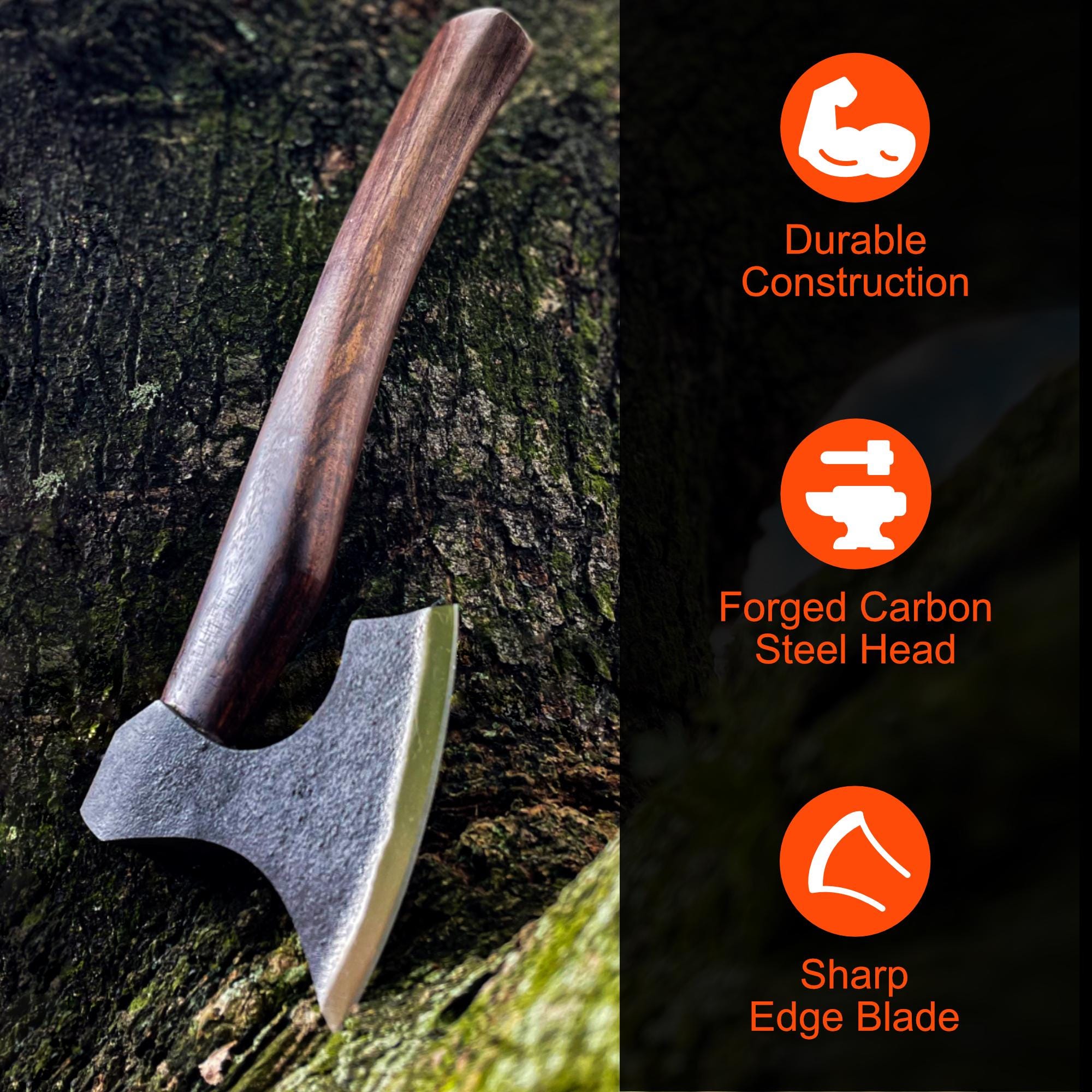 Hungry Hatchets Camping Axes, Throwing Hatchet With Sheath and Rose ...