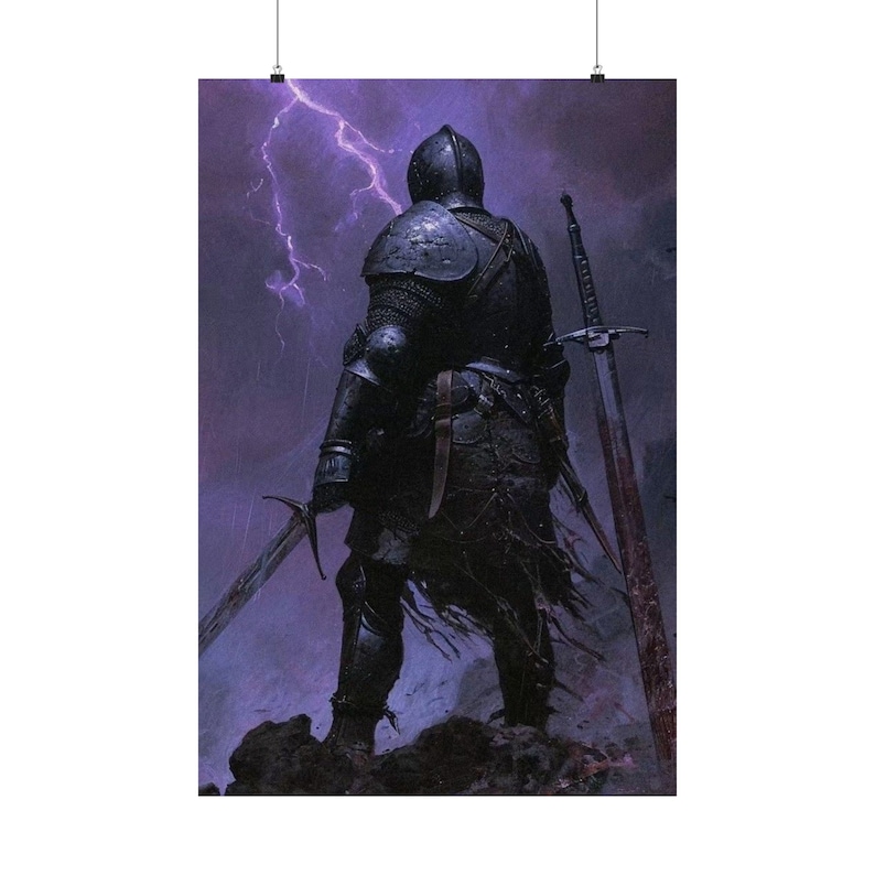 Dark Fantasy Medieval Knight Poster - Etsy