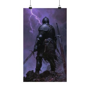 Dark Fantasy Medieval Knight Poster - Etsy