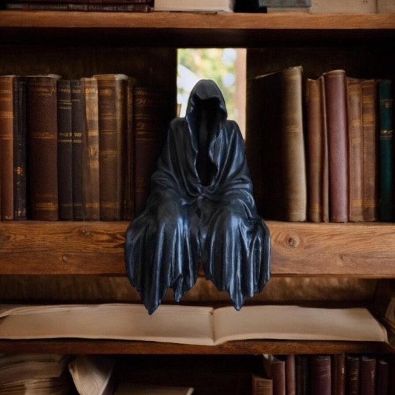 Set of Three Ghostly Figures Grim Reaper Bookshelf Ornament Bundle ...