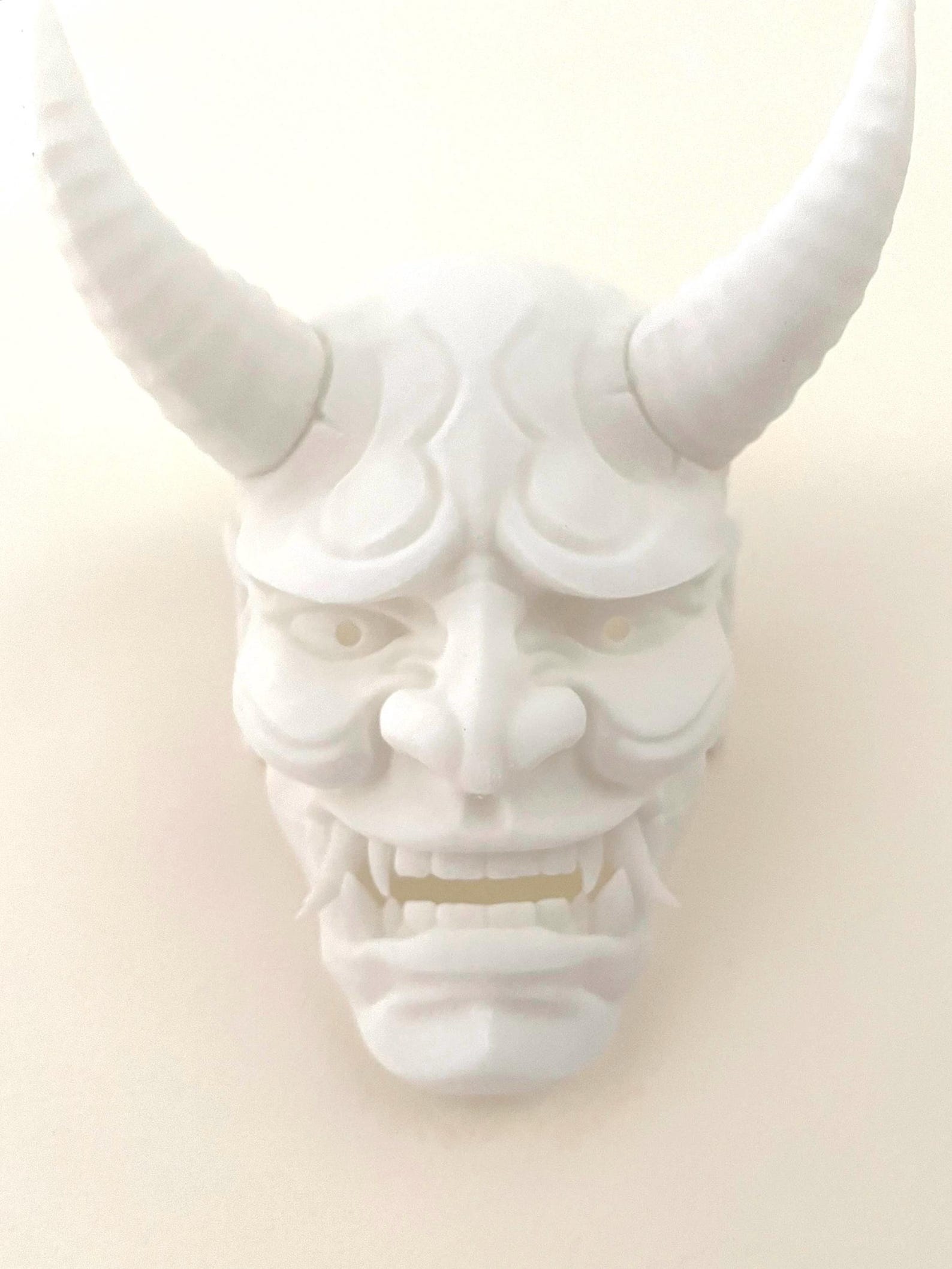 Handcrafted Black Oni Mask Wall Art Japanese Folklore-inspired Decor ...