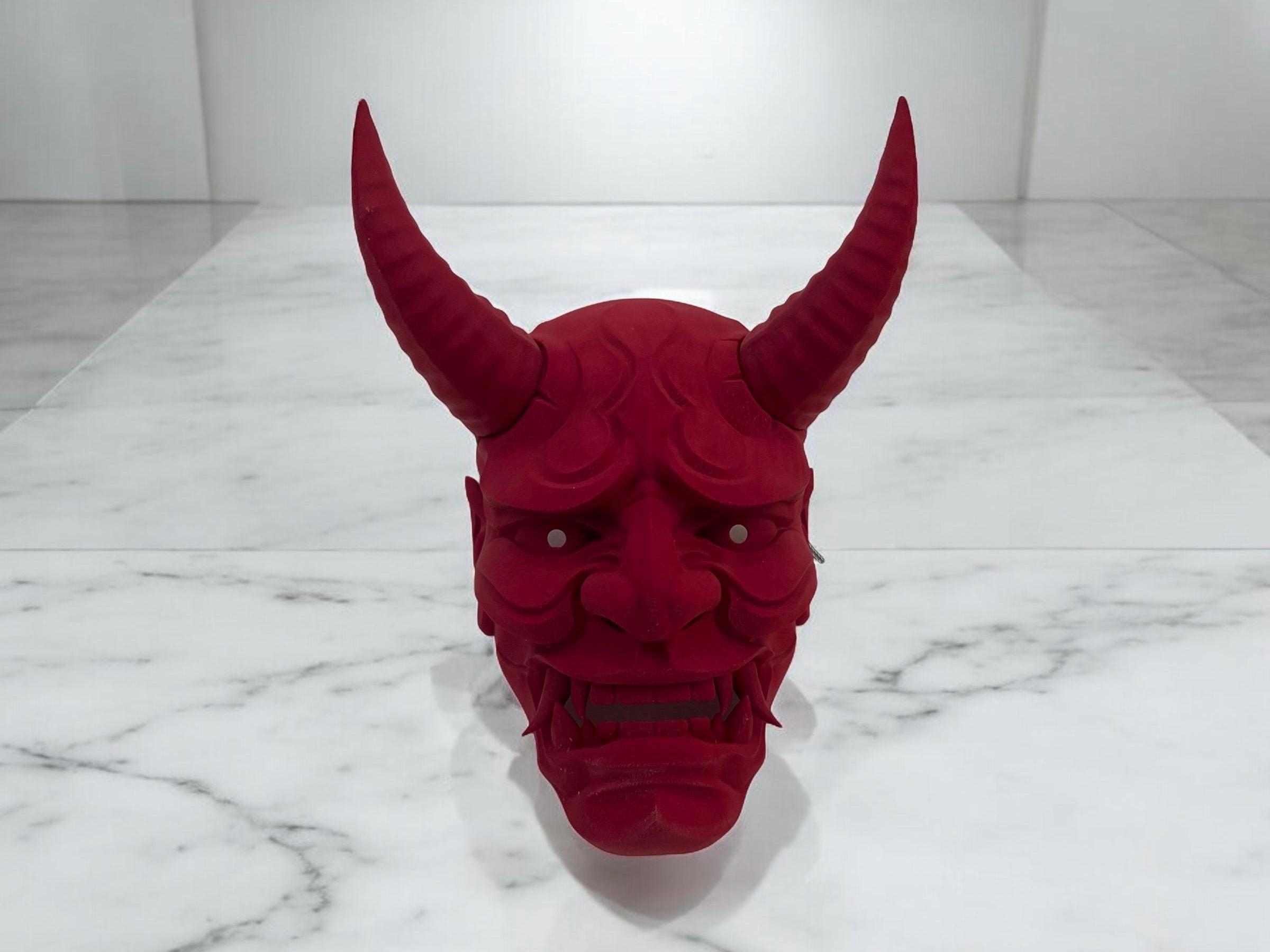 Handcrafted Black Oni Mask Wall Art Japanese Folklore-inspired Decor ...