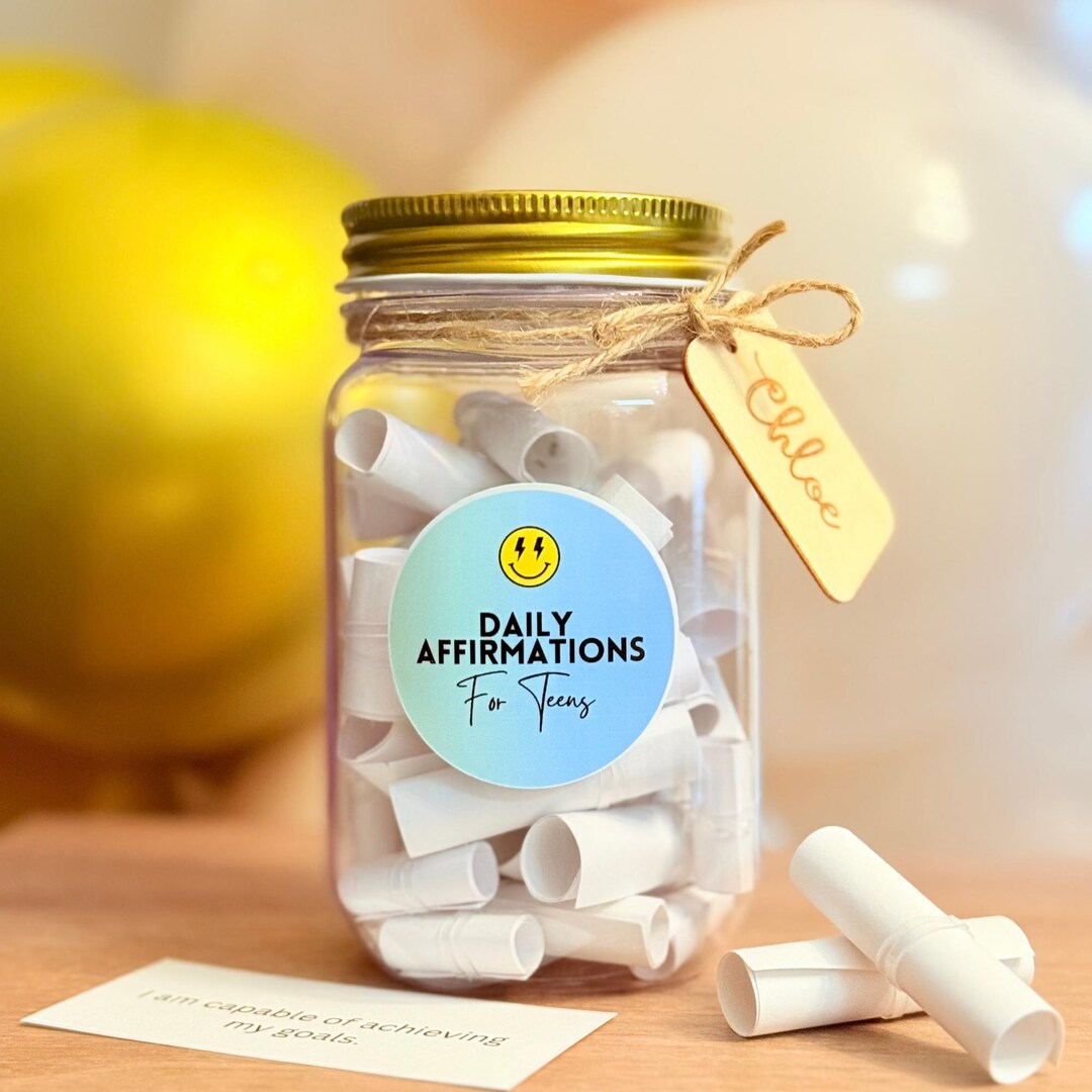 Personalized Positive Affirmations Jar for Teen Boys – Daily Motivation ...