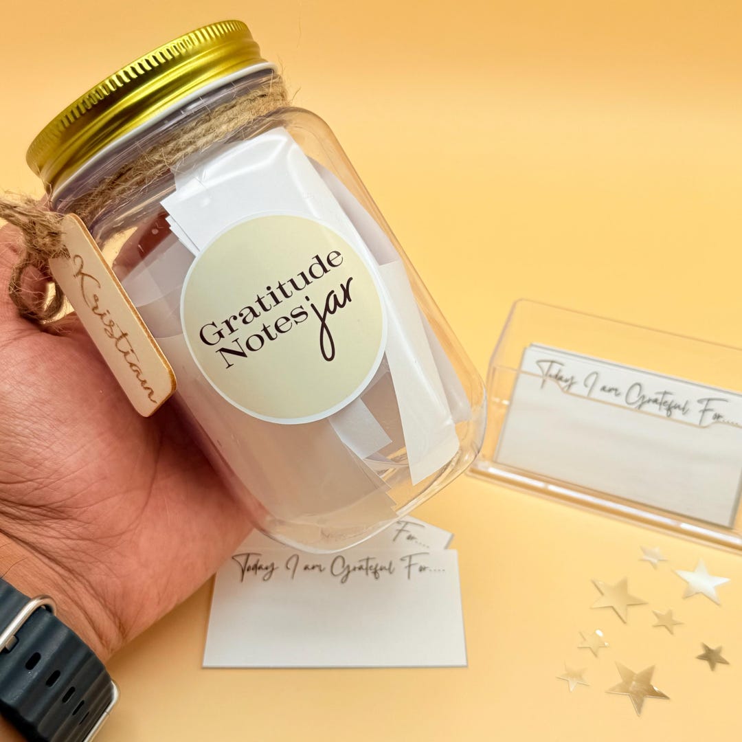 Gratitude Jar With 50 Notes | Personalized Thank You Gift for Women ...