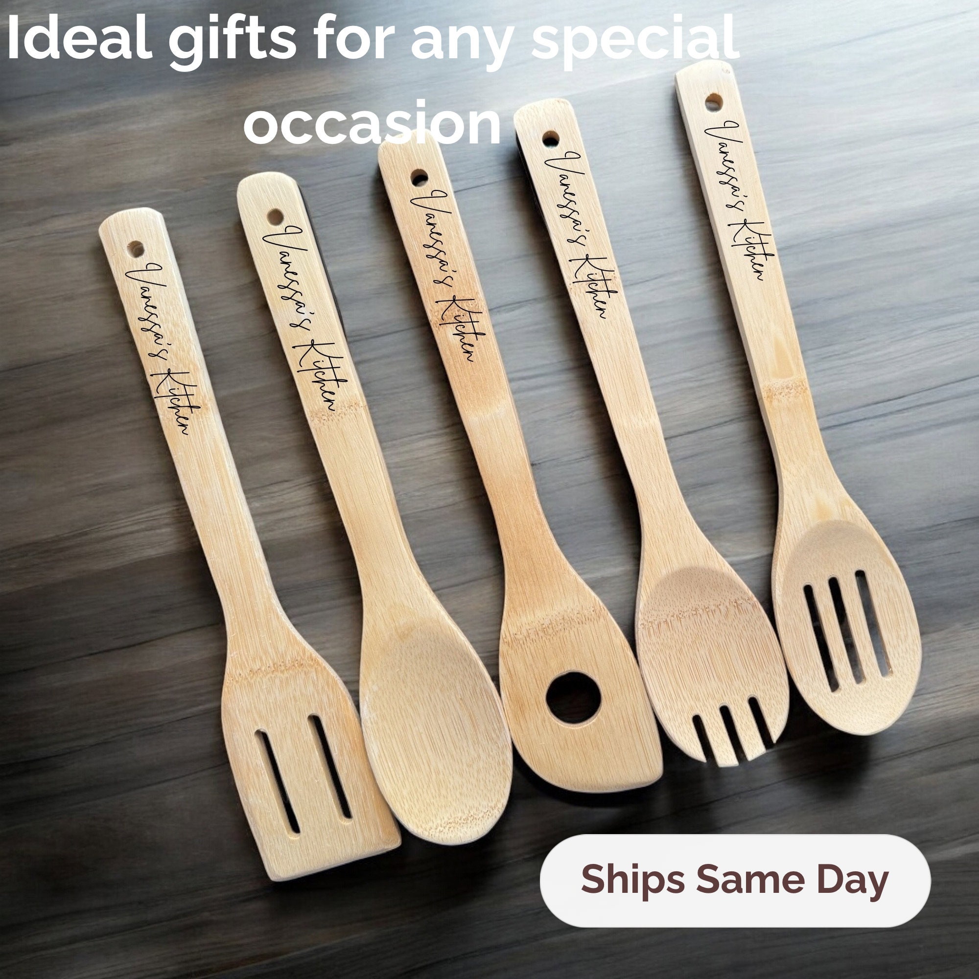 Custom Engraved Kitchen Spoon Set Gift for Wife, Friends, Housewarming ...