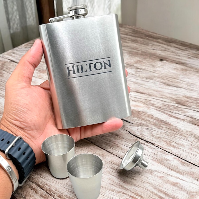 Personalized Stainless Steel Flask - Engraved Gift for Groomsmen - Etsy