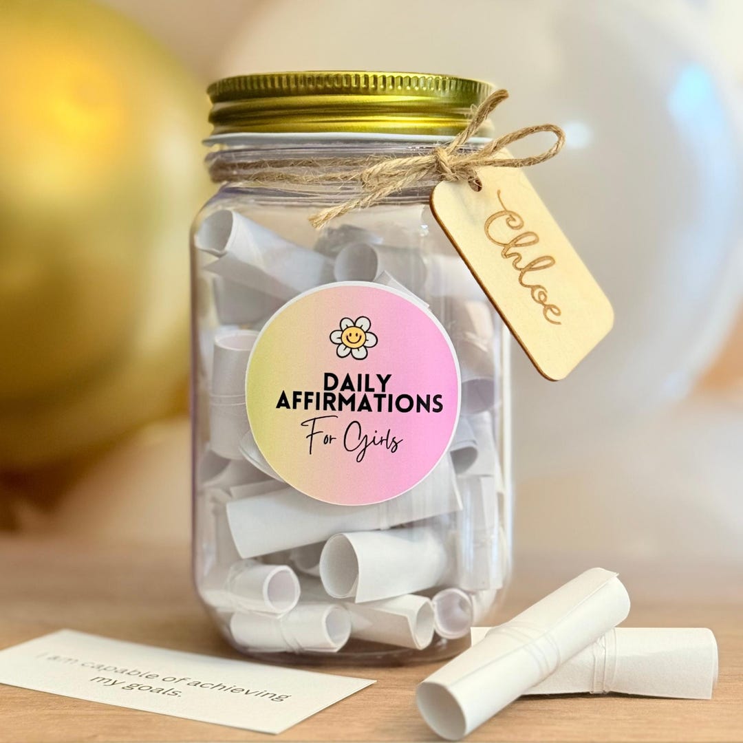 Positive Affirmation Jar for Girls: 50 Uplifting Quotes - Etsy