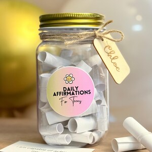 Daily Affirmation Jar for Teen Girls – Motivational & Positive Quotes ...
