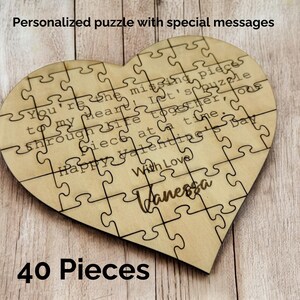 Personalized Heart Wooden Puzzle: Custom Message Gift - Etsy