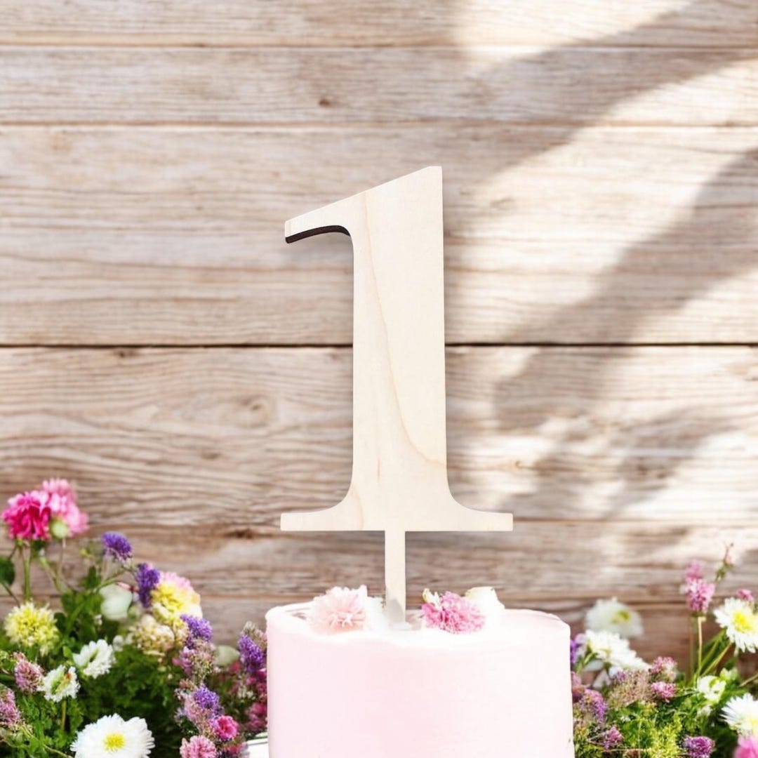 First Birthday Rustic Cake Topper, One Birthday Decor, Number 1 Cake ...