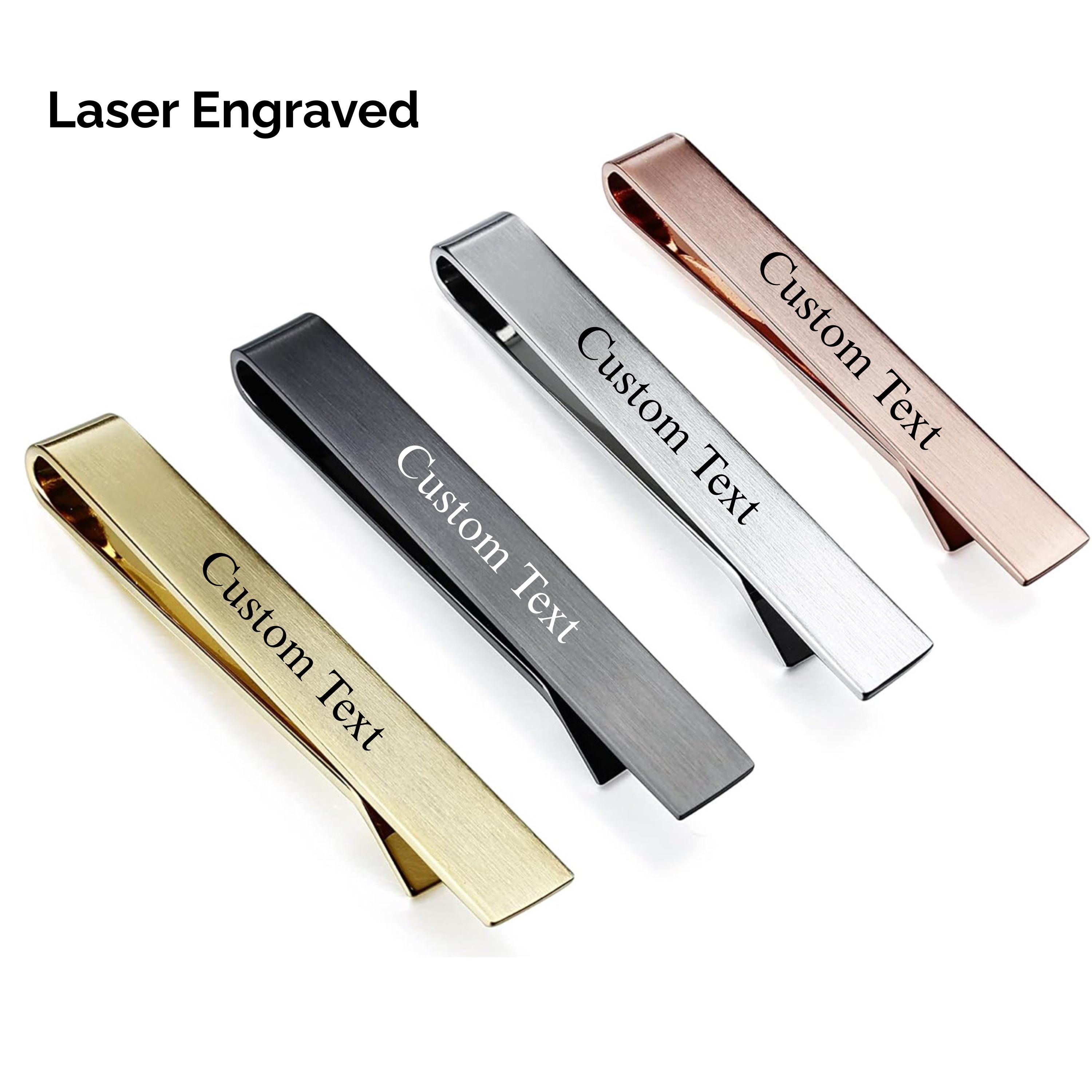 Custom Engraved Tie Clip – Personalized Stainless Steel Wedding Gift - Etsy
