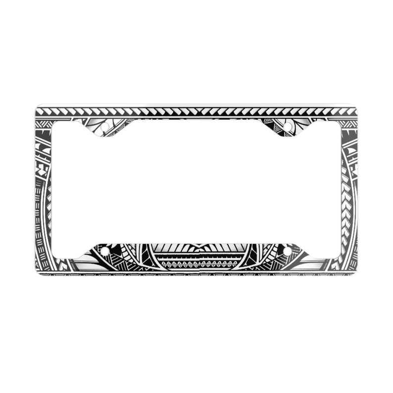 Black and White Polynesian License Plate Frame (glossy) - Etsy