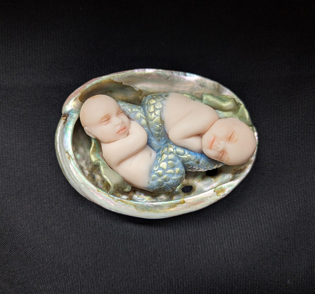 Limited Edition Polymer Clay Mermaid Babies Twins Gift Figurine - Etsy