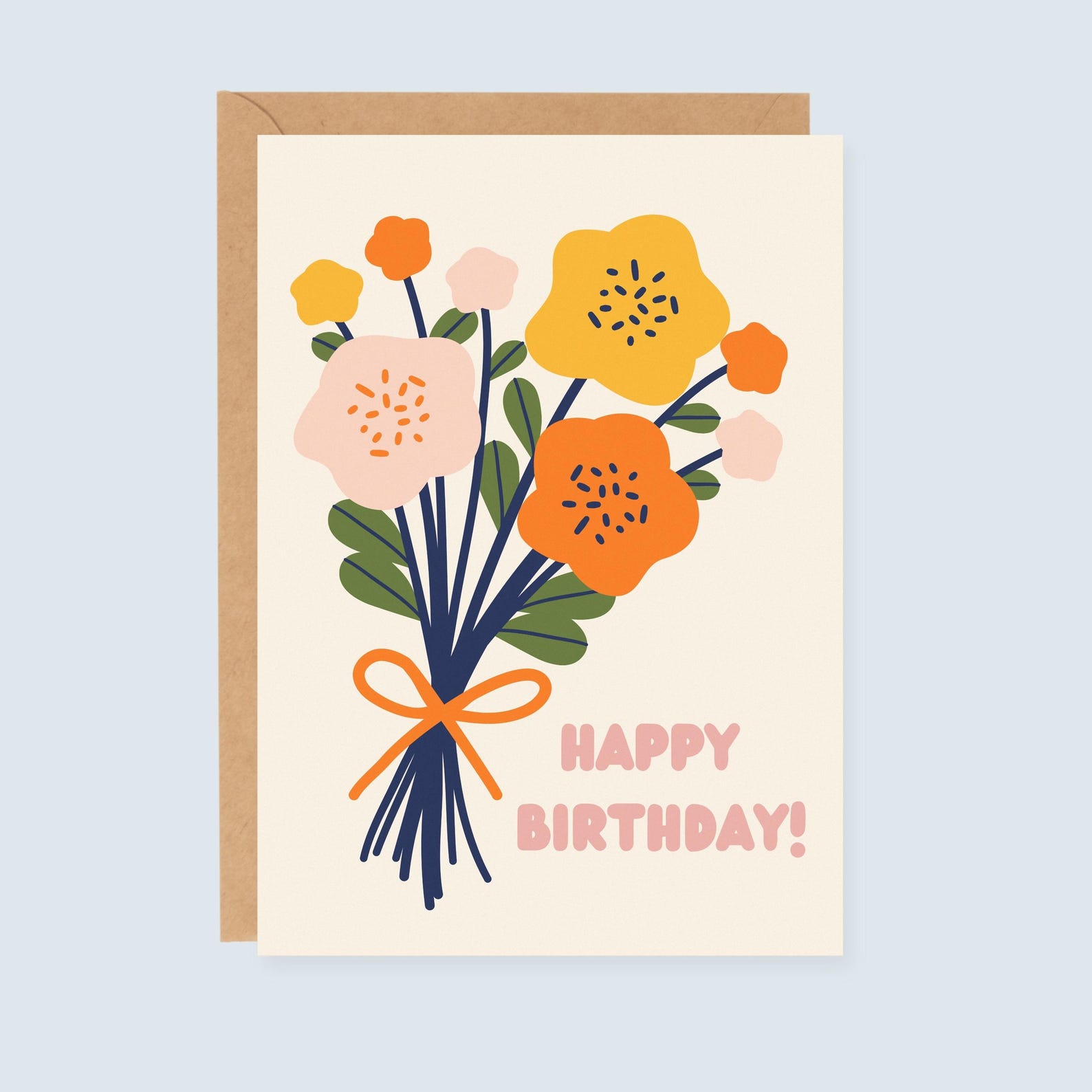 Flower Birthday Card, Cute Flower Birthday Card, Flower Bouquet ...