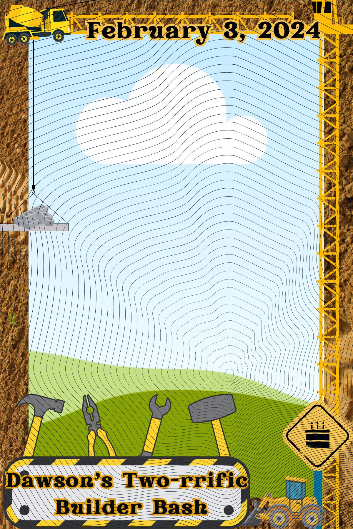 Construction Themed Birthday Custom Photo Border - Etsy