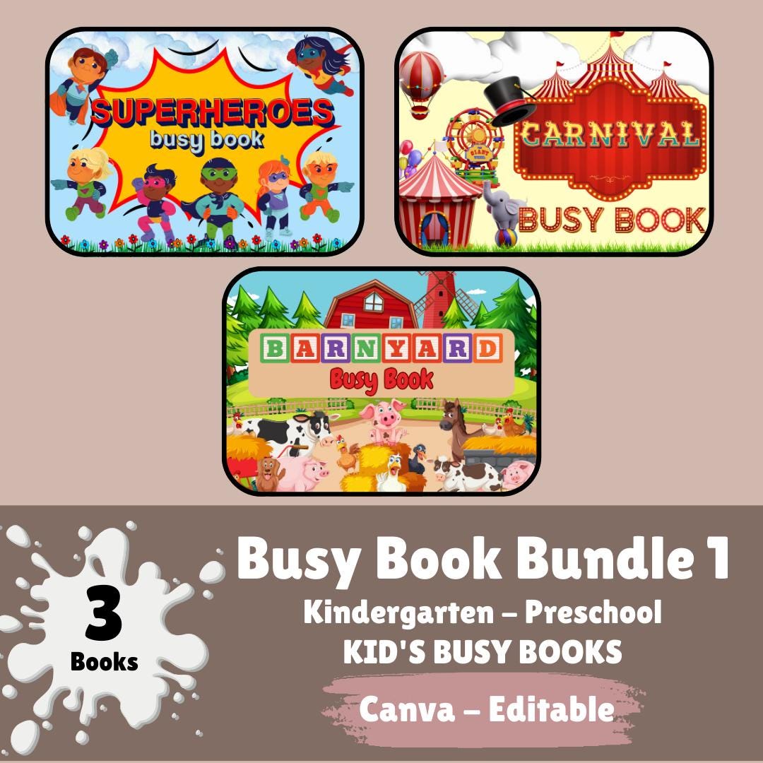 Busy Book Bundle 1 160 Pages Kindergarten to Preschool Ages 3 to 5 ...