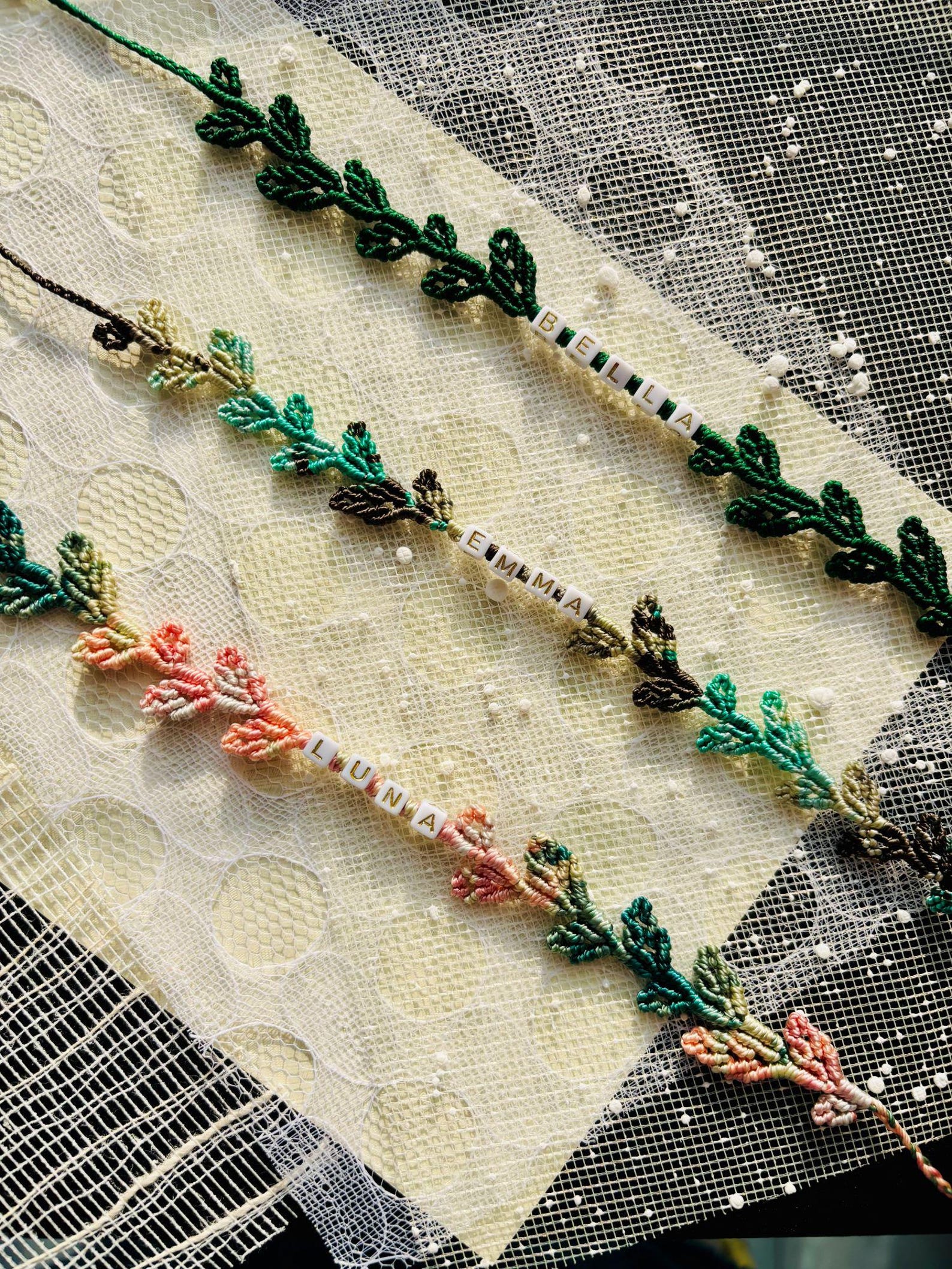 Custom Macrame Name Bracelet | Personalized Handmade Adjustable Cord ...