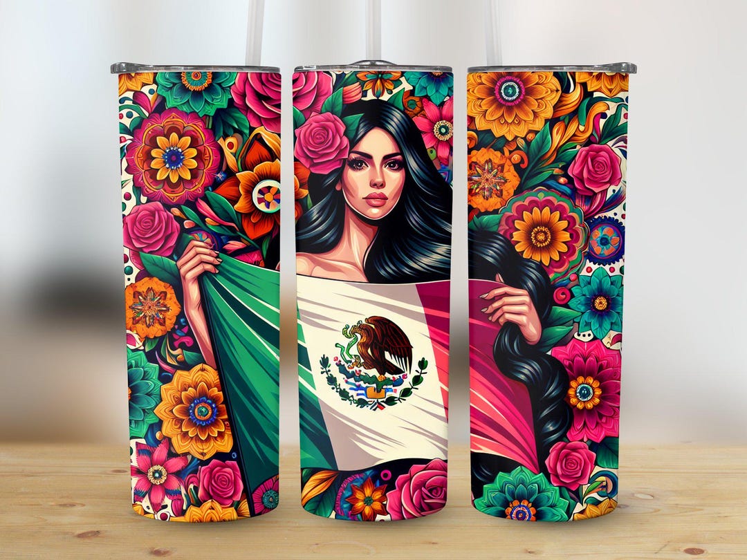 Mexican Floral Tumbler Wrap Designs, Digital Download Tumbler Wrap PNG ...