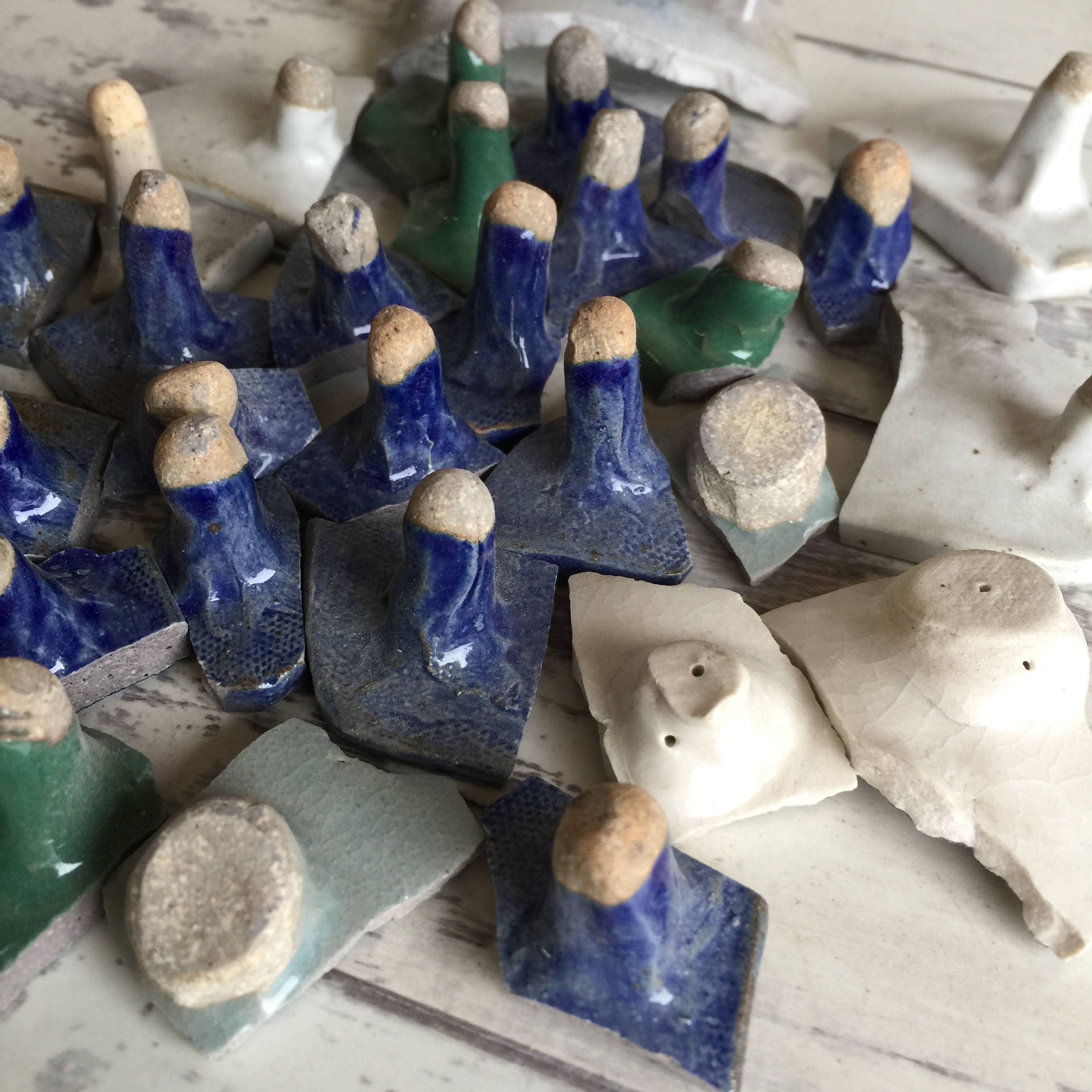 30 Piece Pottery Feet Knobs Legs -for Mosaic Picassiette Craft Art ...