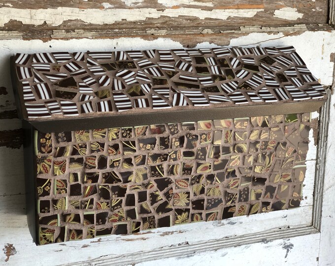 Mosaic Letterbox Mailbox - Broken China Mosaic Letter Box - Large Brown ...