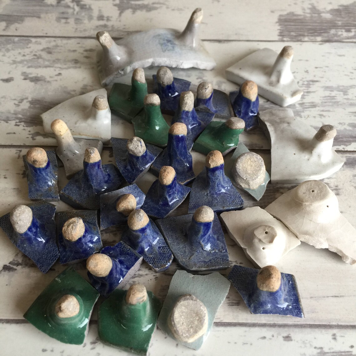 30 Piece Pottery Feet Knobs Legs -for Mosaic Picassiette Craft Art ...