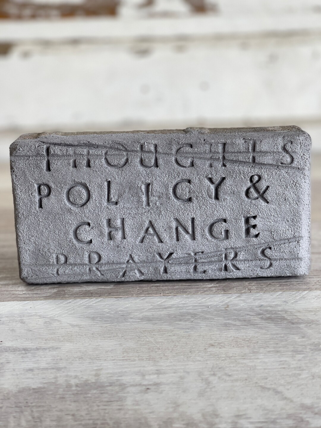 Garden Brick "policy and Change" Garden Decor - Stepping Stone - Etsy