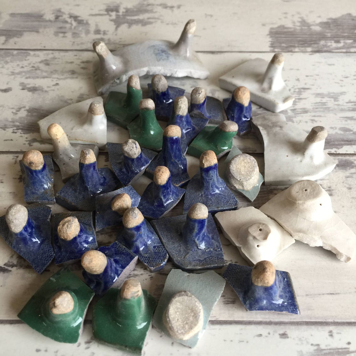 30 Piece Pottery Feet Knobs Legs -for Mosaic Picassiette Craft Art ...