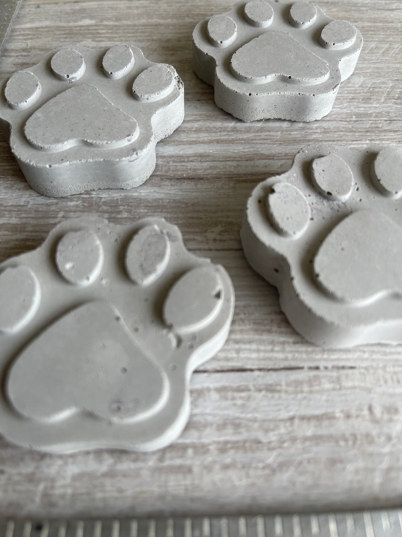 Cement Pet Paws Mini Cookie Size Concrete Choice of Colors - Etsy