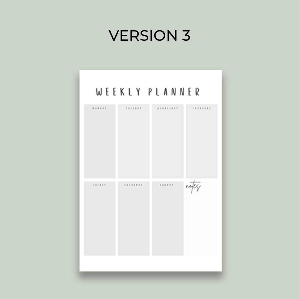 Weekly Planner Printable, Minimalist Weekly Schedule, Simple Weekly ...