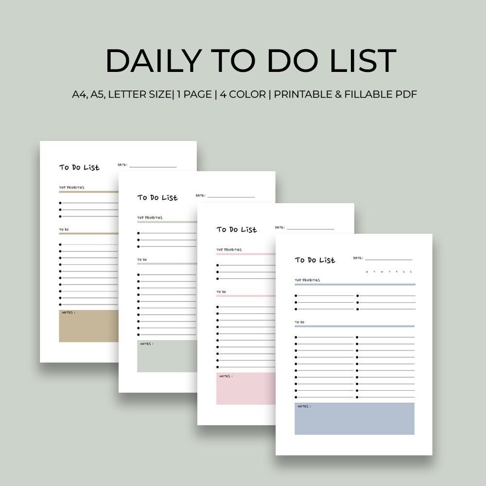 Simple to Do List Template, Digital to Do List, Aesthetic to Do List ...