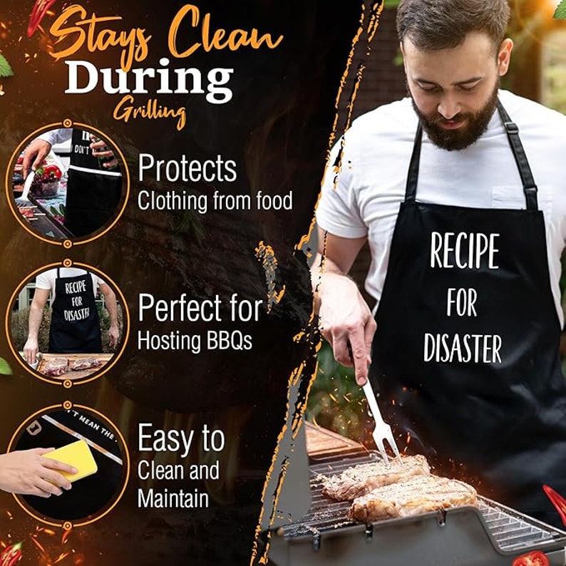 BBQ Aprons for Men Funny - Unique Cooking Grilling Apron - Perfect ...