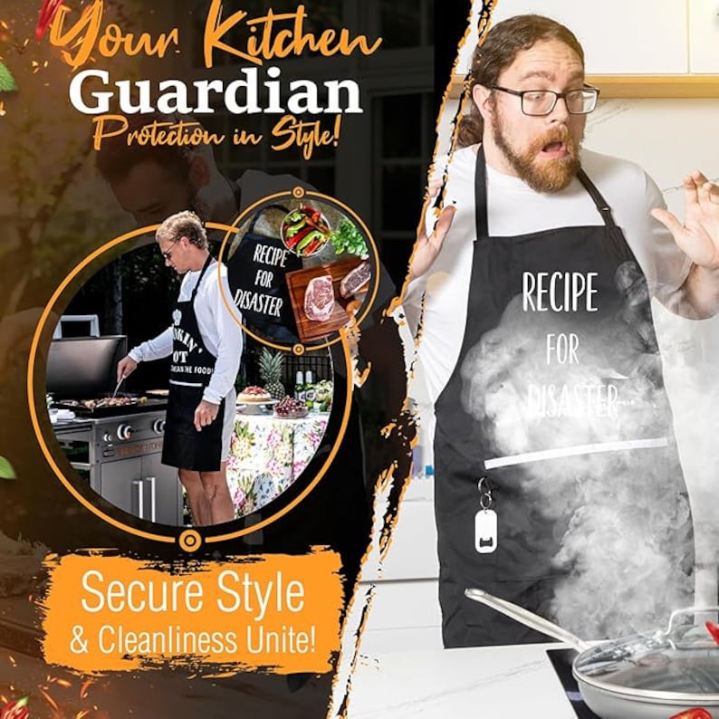 BBQ Aprons for Men Funny - Unique Cooking Grilling Apron - Perfect ...