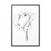 Rose Floral Line Art, Minimalist Original Artwork Matte Canvas, Black ...