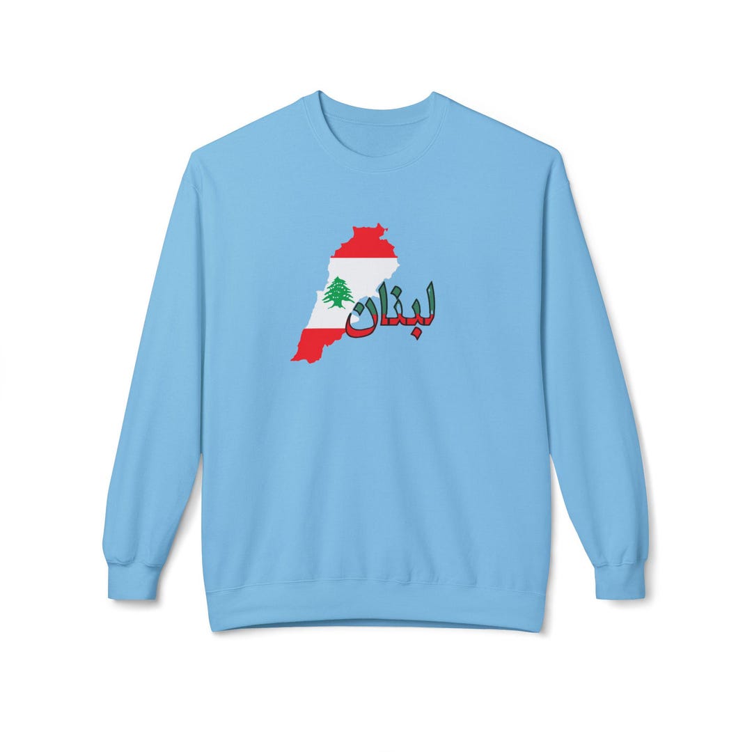 Lebanon Sweatshirt, Lebanese Flag Crewneck, Unisex Pullover, Midweight ...