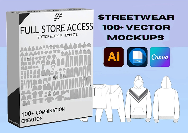 100 Clothing Brand Vector Mock up Pack. Including Hoodies, Jorts,tees ...