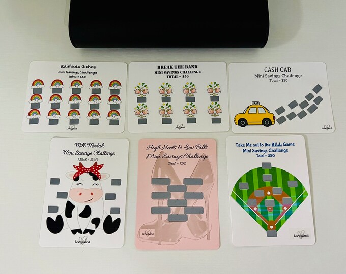 Set of 6 Mini Savings Challenge Bundle With Handmade Envelope mini ...