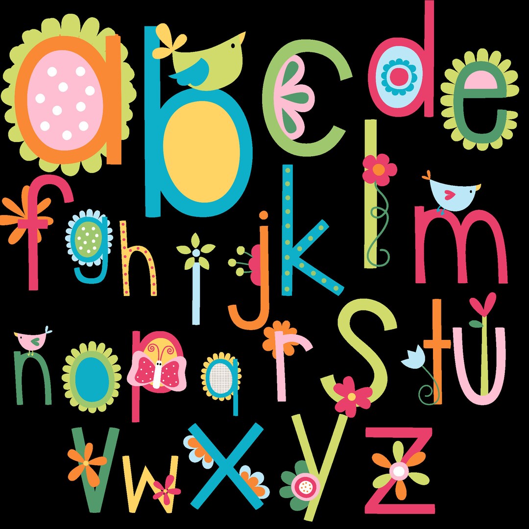 Spring Flower Abc Font, Bloomified Spring Alphabet, Spring Flower ...