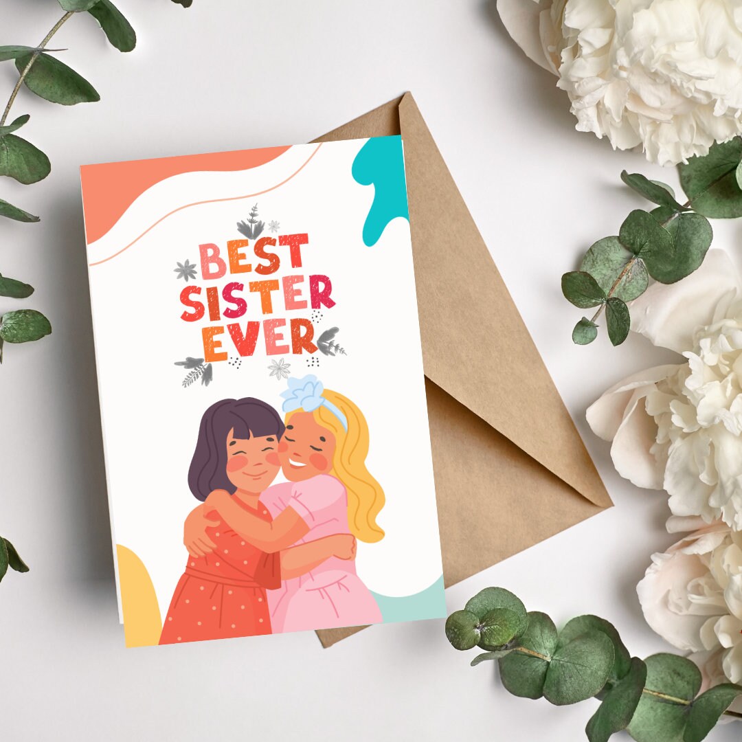 Printable Sister Card, Best Sister Card, Sister Love Card Digital Card ...