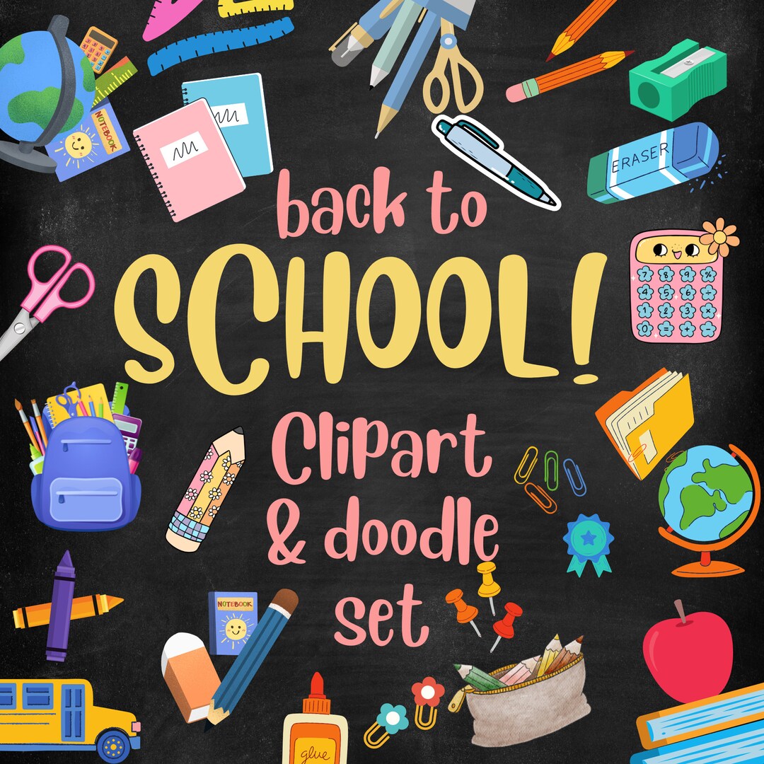 Back to School Classroom Clipart Digital Download Cute Teacher Graphics ...