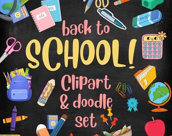 Back to School Classroom Clipart Digital Download Cute Teacher Graphics ...