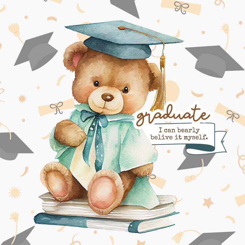 Graduation Teddy Bear PNG Clipart,cute Graduate Bear With Cap&bow Tie ...