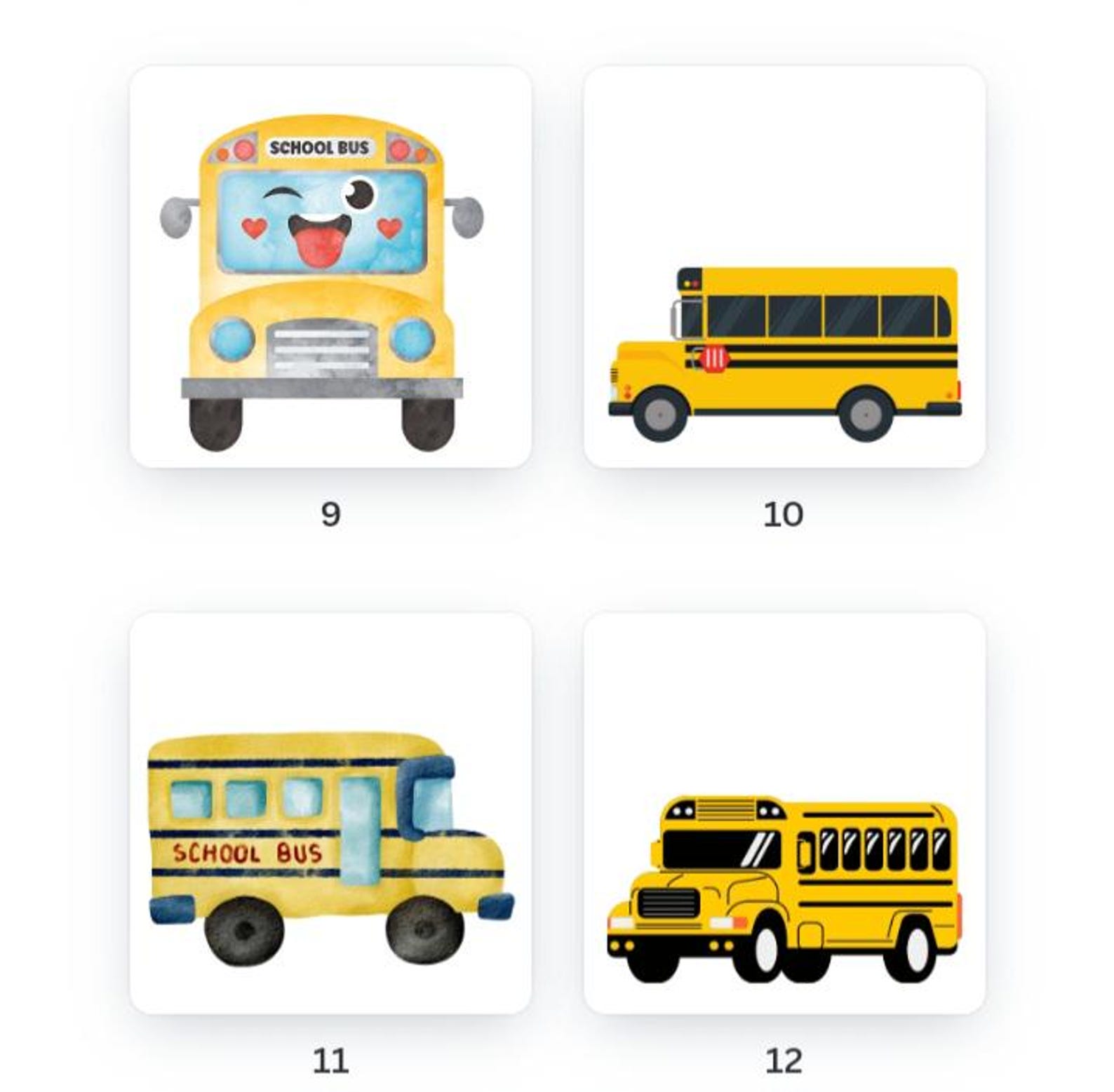 School Bus Cliparts, Yellow Bus Clipart, Back to School Watercolor ...