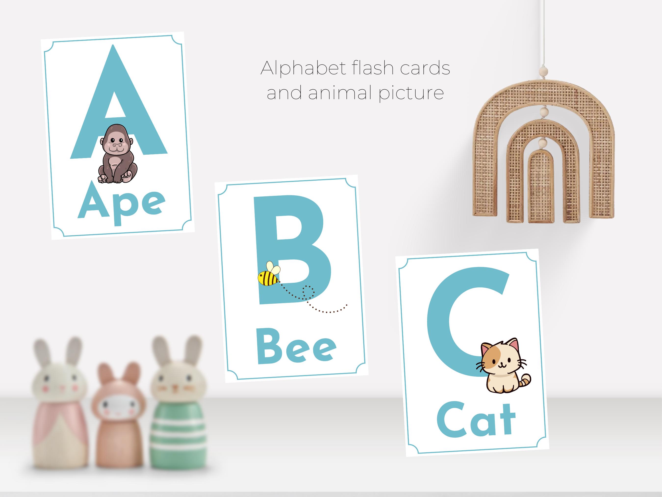 Alphabet Flash Cards, Preschool Children First Words, Children's ...