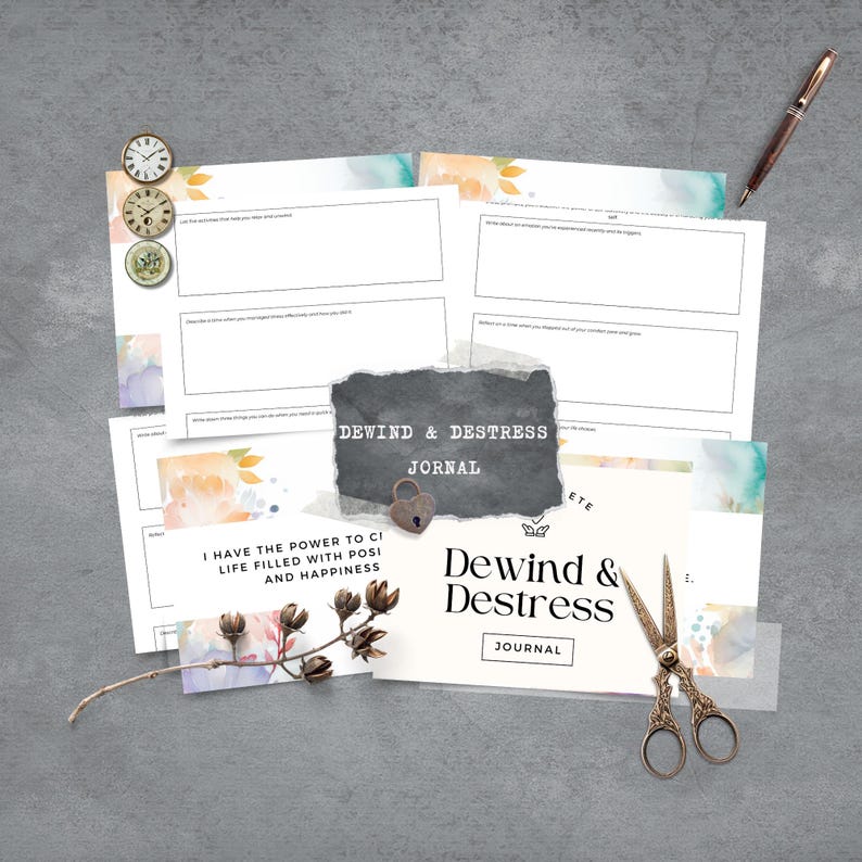 Printable Journal - Destress and Dewind - Etsy