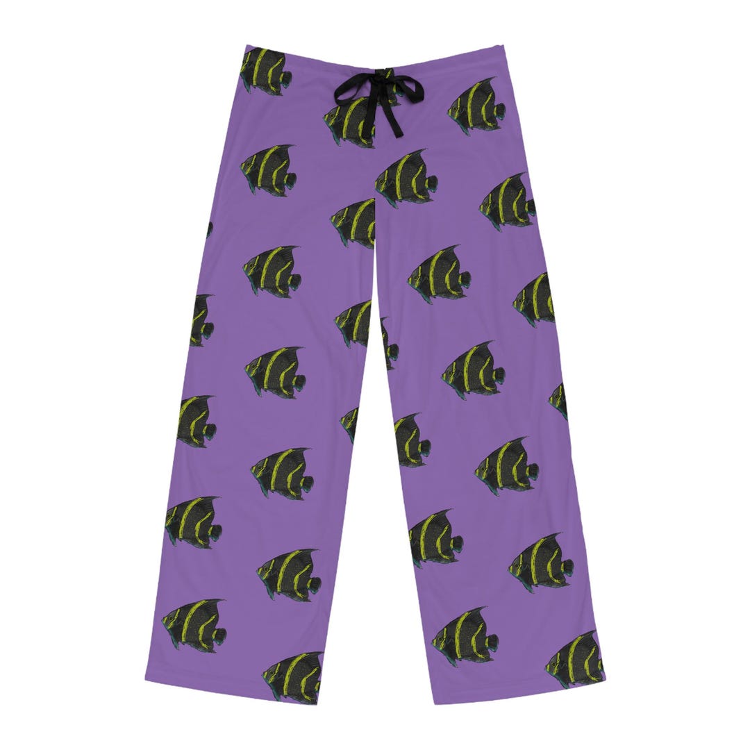 French Angelfish Sketch Men's Pajama Pants - Ocean Theme Lounge Wear ...
