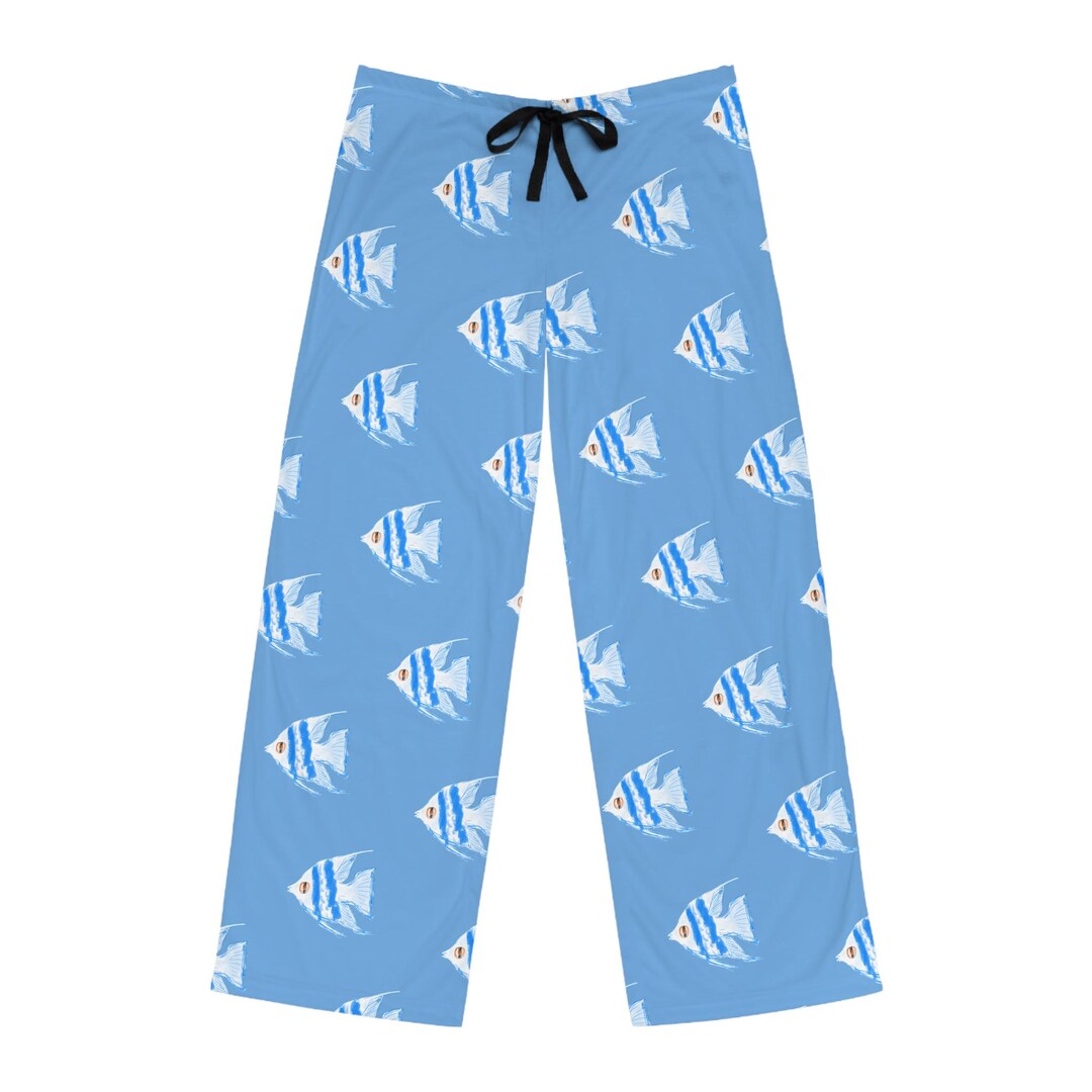 Angelfish Sketch Men's Pajama Pants - Ocean Theme Lounge Wear, Comfy ...