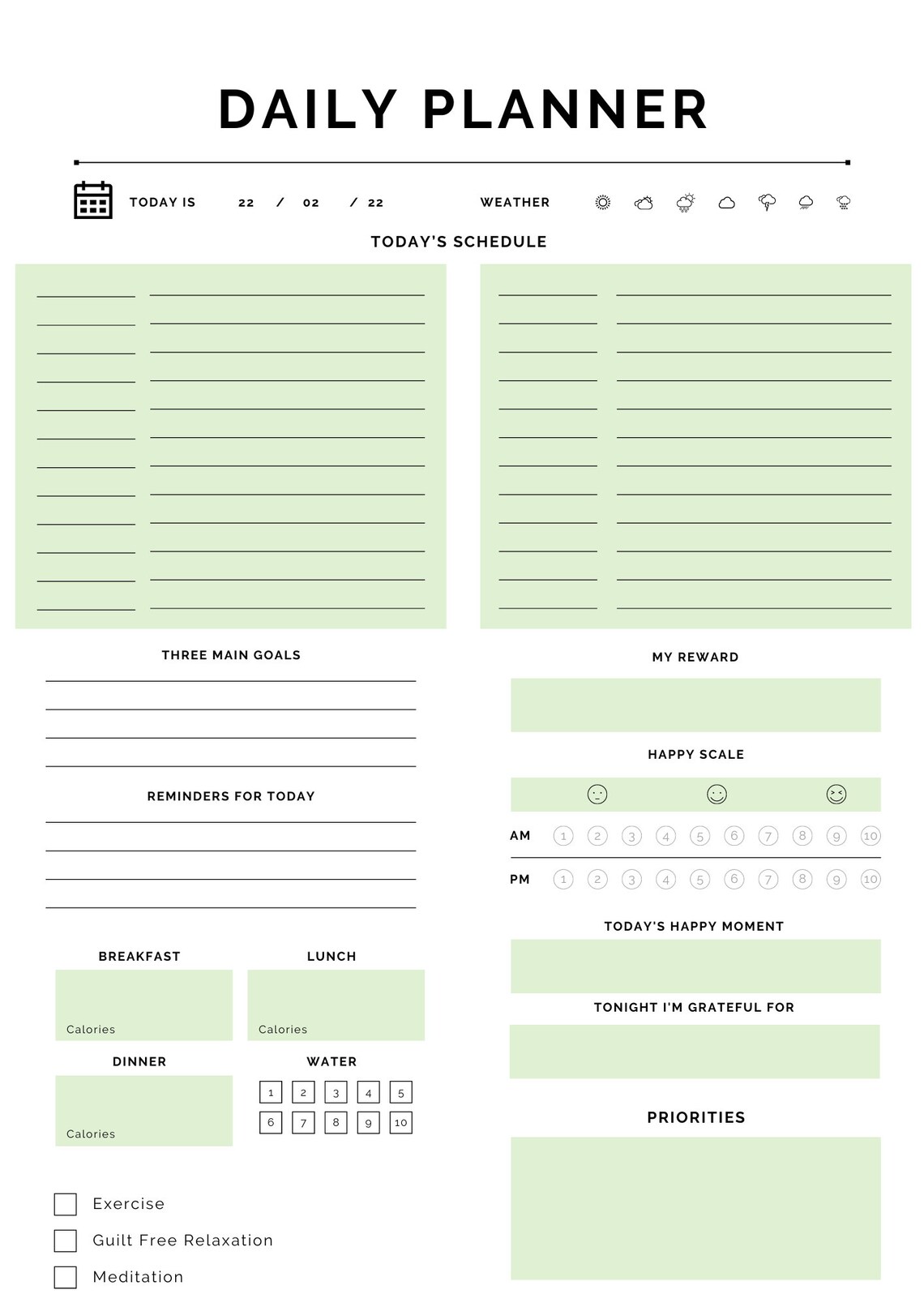 Digital Daily Planner Template - Etsy